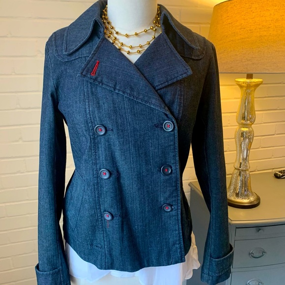 LOFT | Jackets & Coats | Loft Double Breasted Denim Jacket | Poshmark